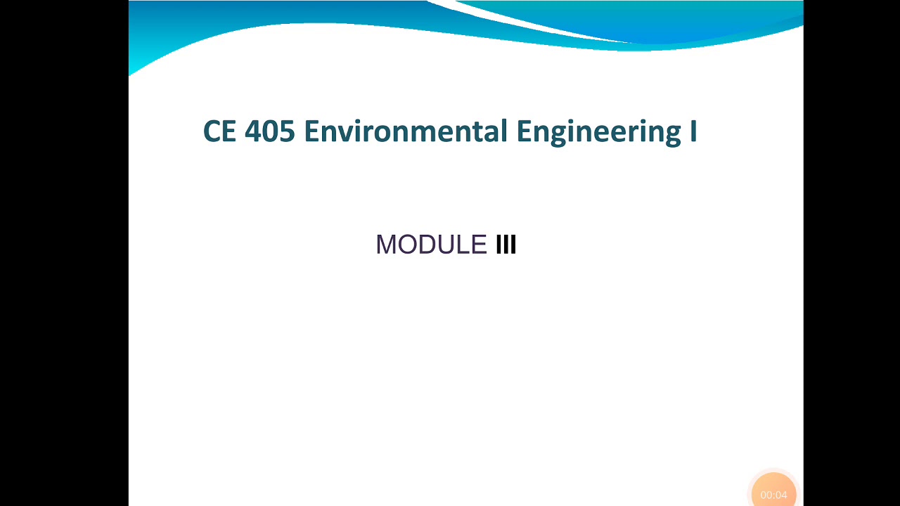 CE 405 Environmental Engineering I |Treatment of Water - YouTube