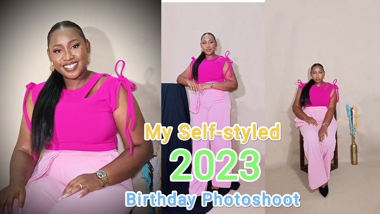 My Self-styled birthday photoshoot/backdrop/hair/makeup/how I did/do it ...