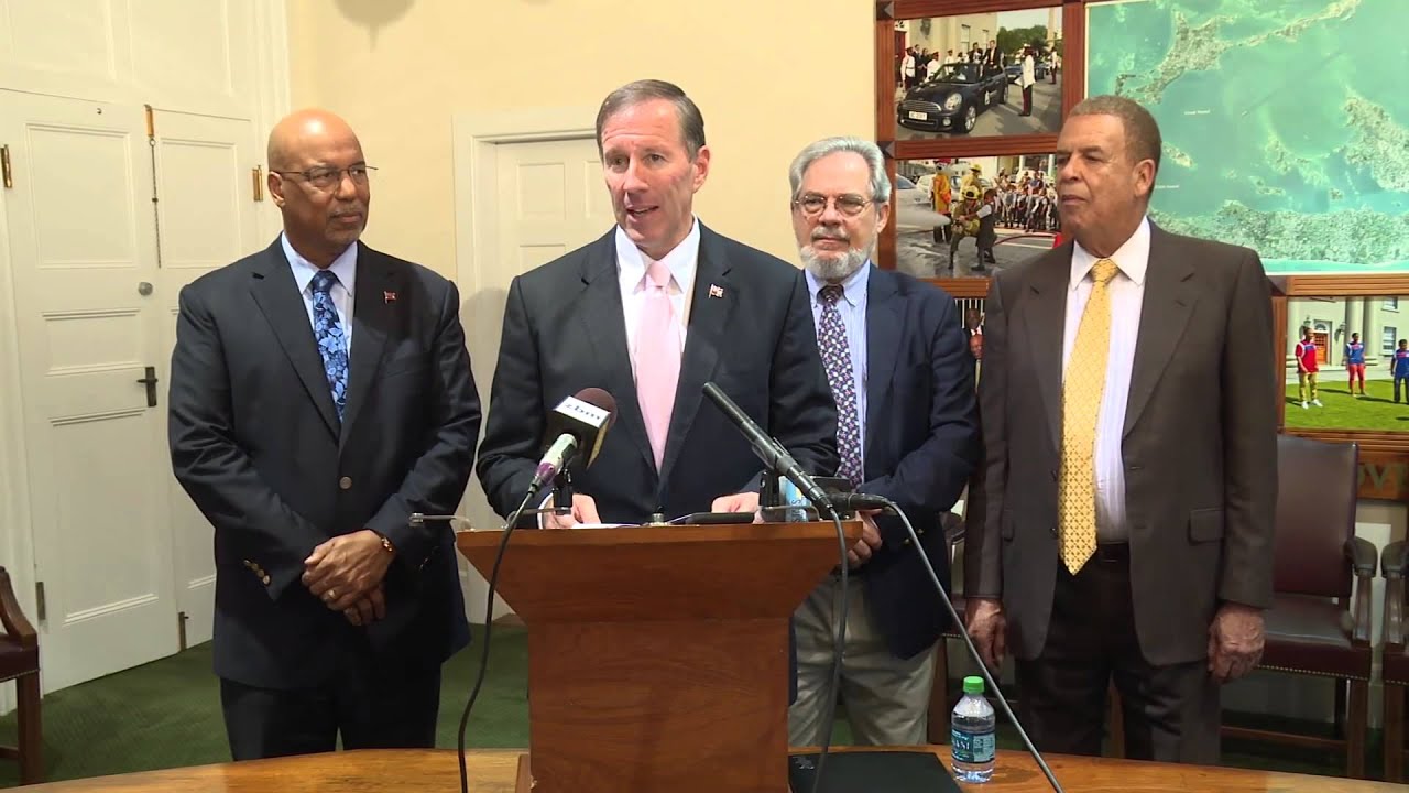 Hon. Michael Dunkley JP MP Premier of Bermuda, Press Conf. 17 March ...