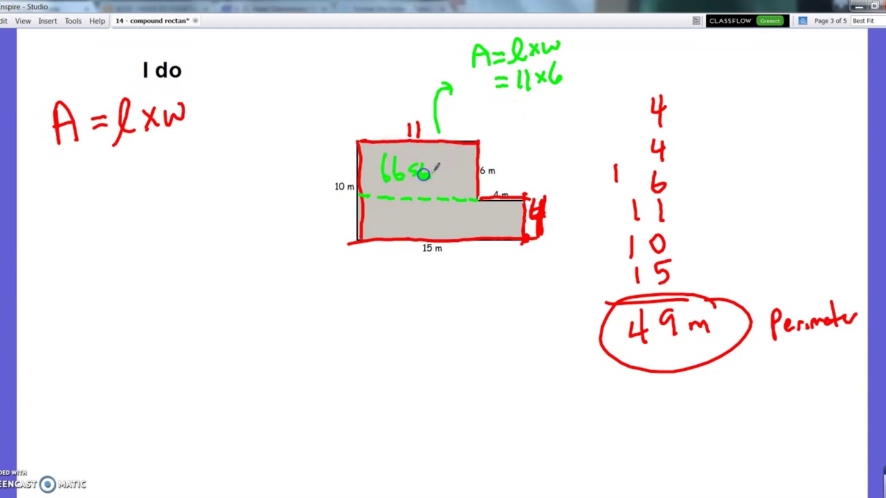 MD Lesson #15 - finding perimeter and area of compound figures with ...