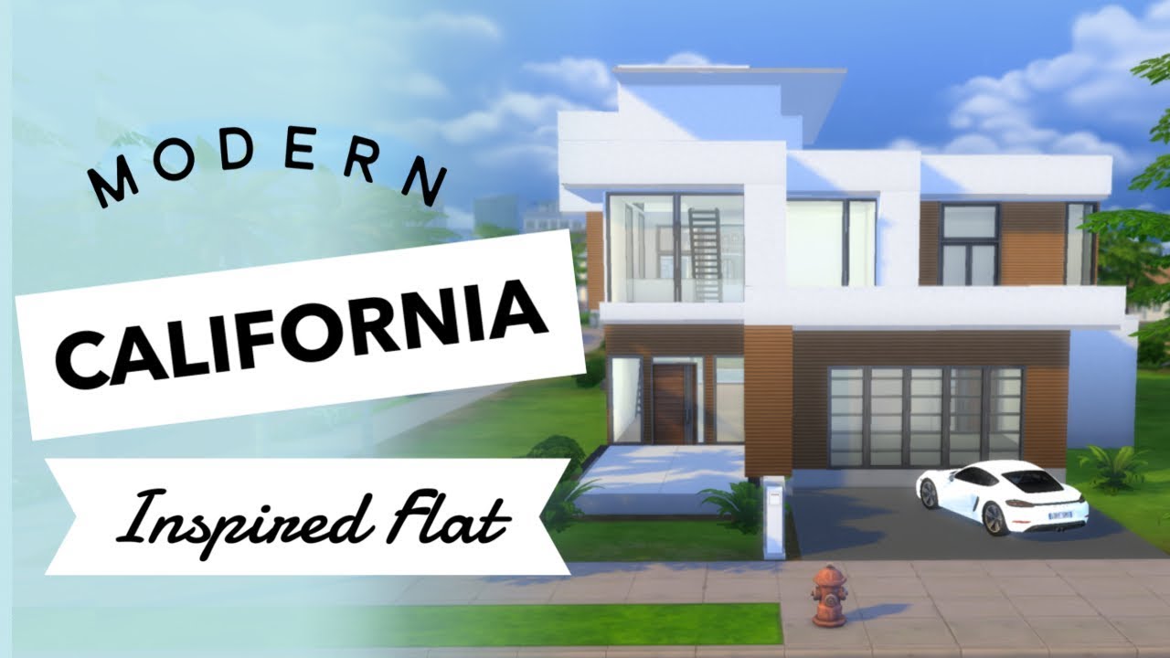 Modern CALIFORNIA Inspired Flat |Sims 4 SPEED BUILD - YouTube