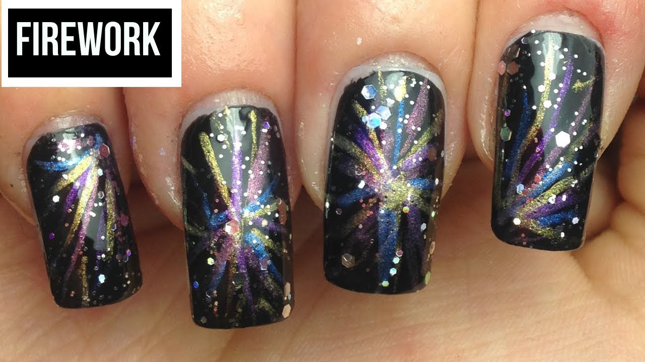 Firework Nails | Bonfire Night Nails | Fourth July Nails - YouTube