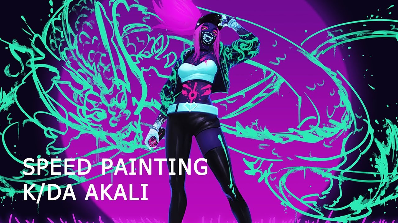 photoshop process - K/DA Akali | K/DA 아칼리 스피드페인팅 - YouTube