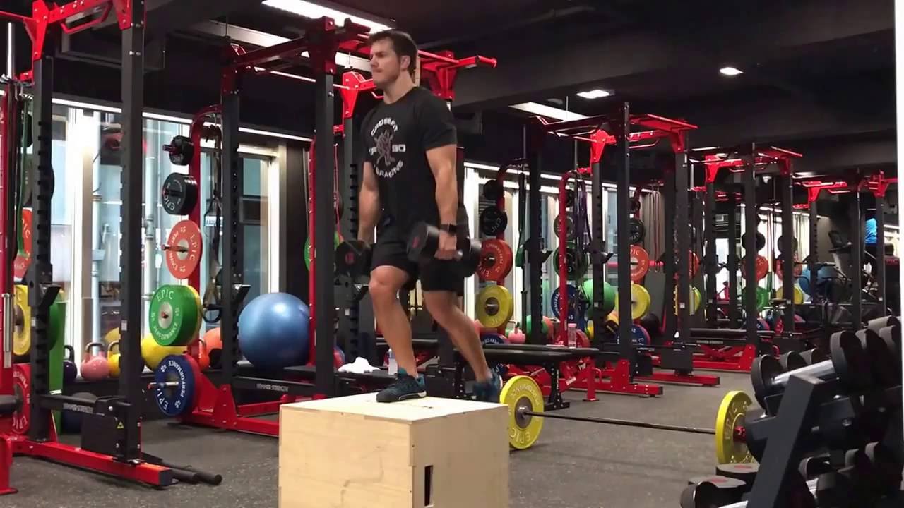 Box step ups (weighted) - YouTube