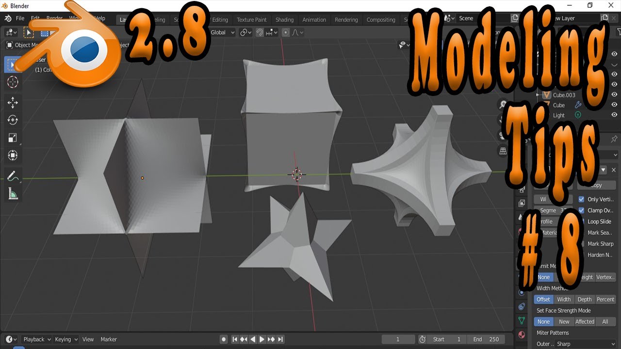 blender 2.8 bevel modifier beginner tutorial | Quick 3D Modeling Tips # 8 | 2020 - YouTube