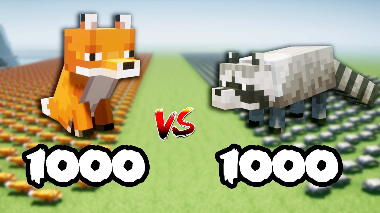 1000 Foxes Vs 1000 Raccoons | Minecraft - YouTube