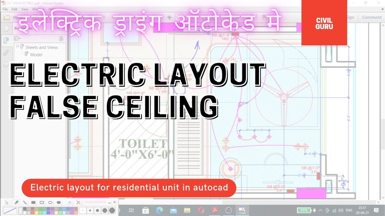 ELECTRIC LAYOUT IN FALSE CEILING DRAWING || ELECTRICAL LAYOUT IN ...