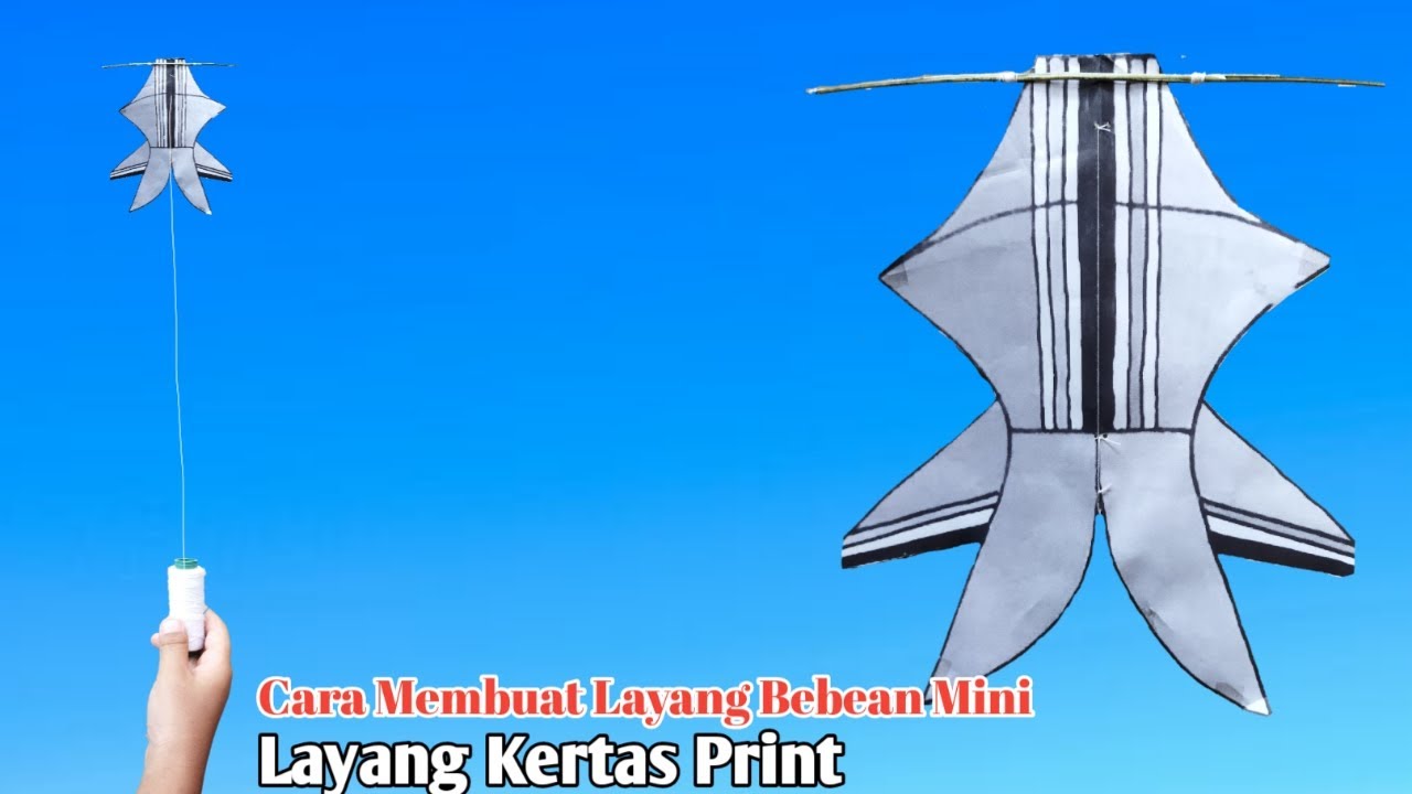 Cara Membuat Layangan Bebean Mini Kertas Print, Membuat Layangan Kertas ...