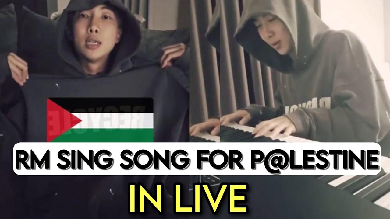 RM Play piano for P@lest!ne RM Supporting in Weverse LIVE - YouTube