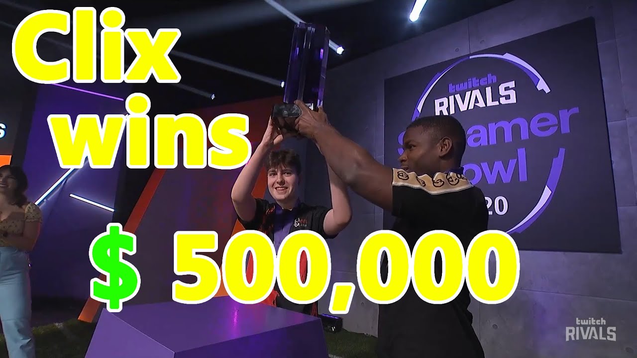 Clix Wins $500,000 Twitch Rivals: Streamer Bowl *CRAZIEST* GAME EVER ...