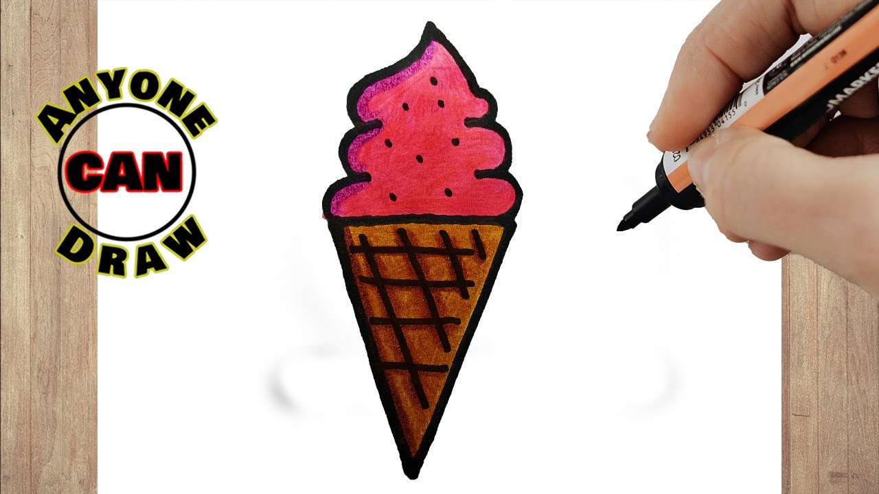 How to draw an Ice Cream Cone step by step | You Won't Believe How Easy ...