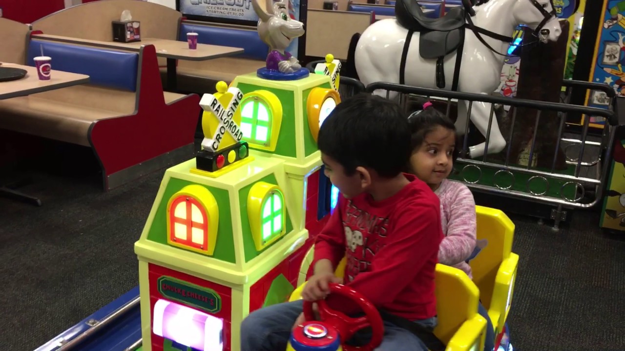 Suhas playing Chucke cheese's train Station - YouTube