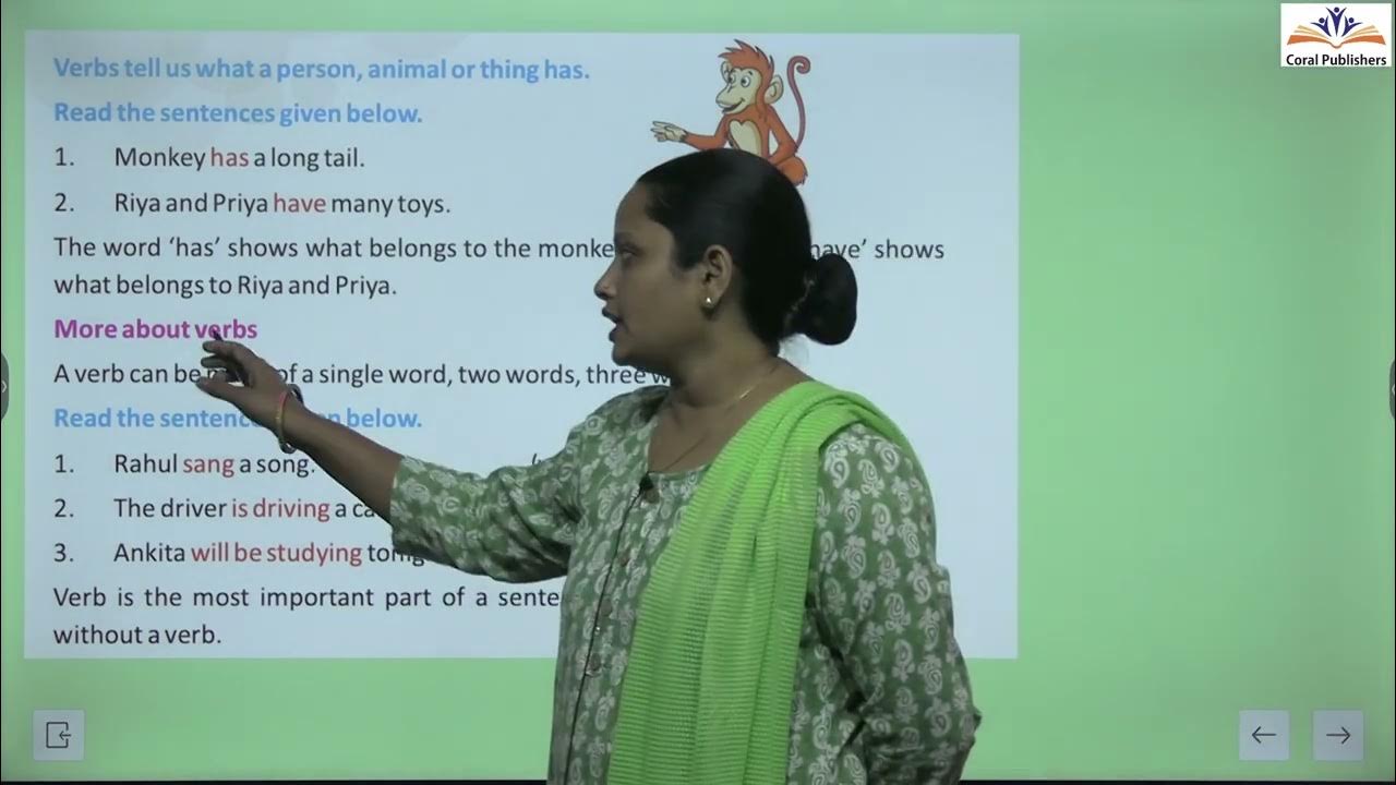 CORAL PUBLISHERS ENGLISH GRAMMAR CLASS 4 CHAPTER 8 VERBS - YouTube