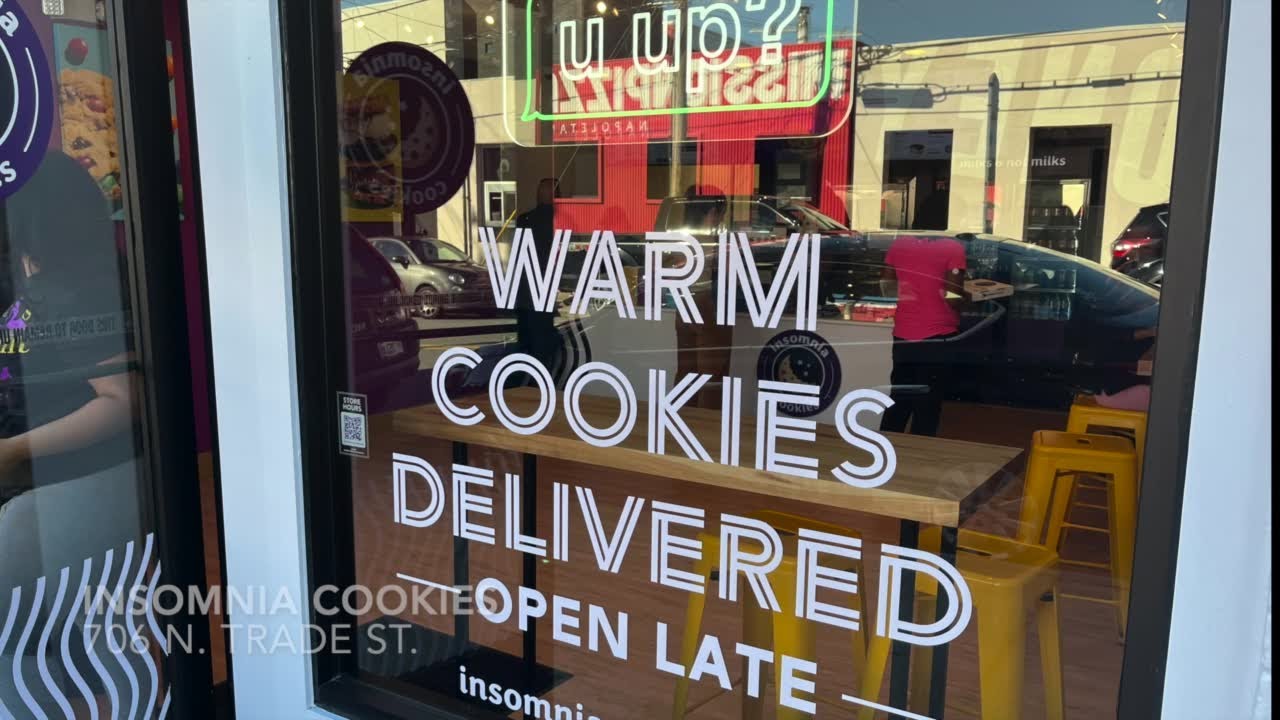 Insomnia Cookies open late, delivering warm cookies - YouTube