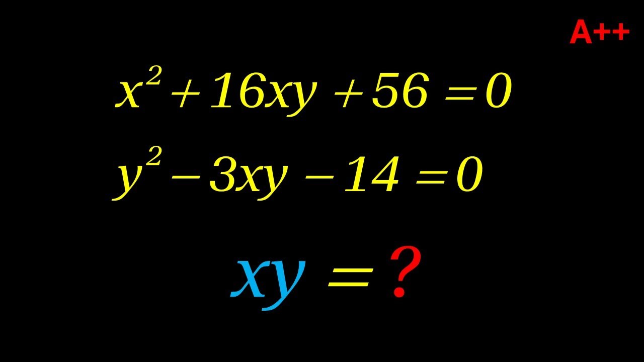 WHAT IS THE VALUE OF XY? MATH ALGEBRA 01E - YouTube