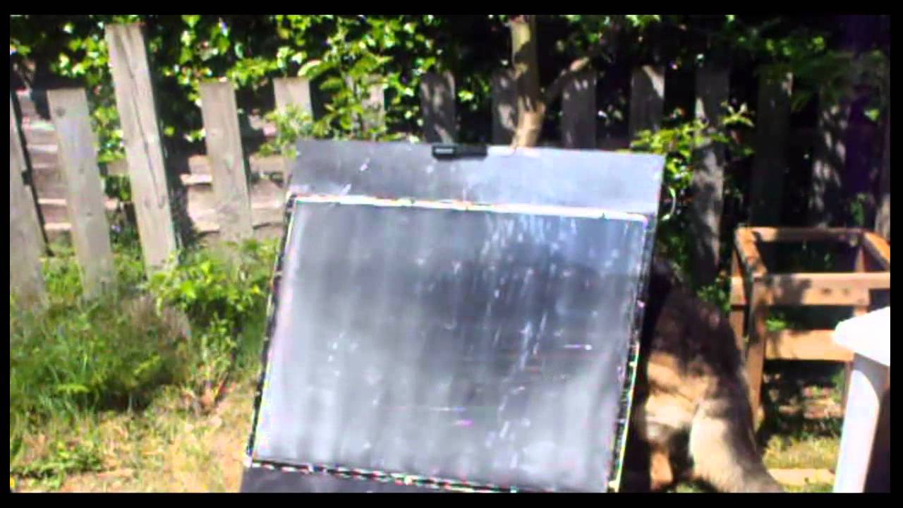 solar can heater hot box 6th june 2013 uk - YouTube