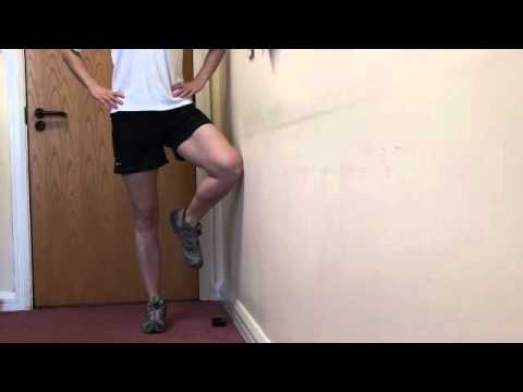 Gluteal Strengthening 3: Leg push against the wall in standing - YouTube