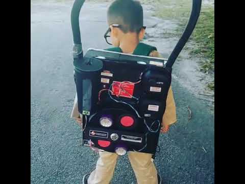 Max Ghostbusters custom diy proton backpack - YouTube