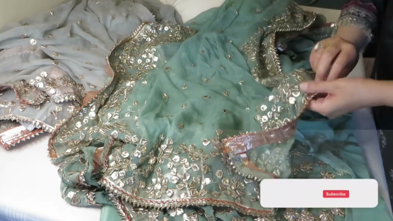 Gota work,Chickenkari,Mukesh, work original,pure chiffon Multani ...