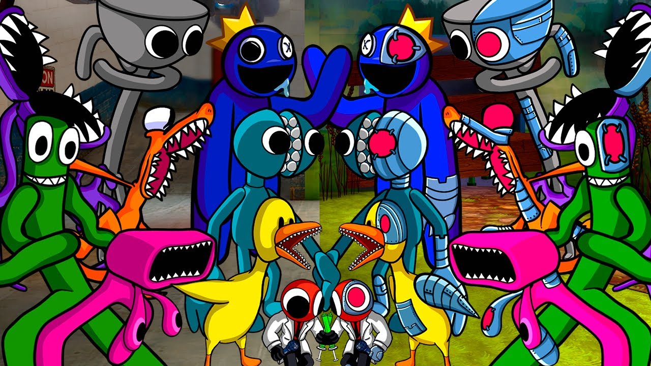 FNF All Survivor Rainbow Friends VS All 2D Rainbow Friends | Friday ...