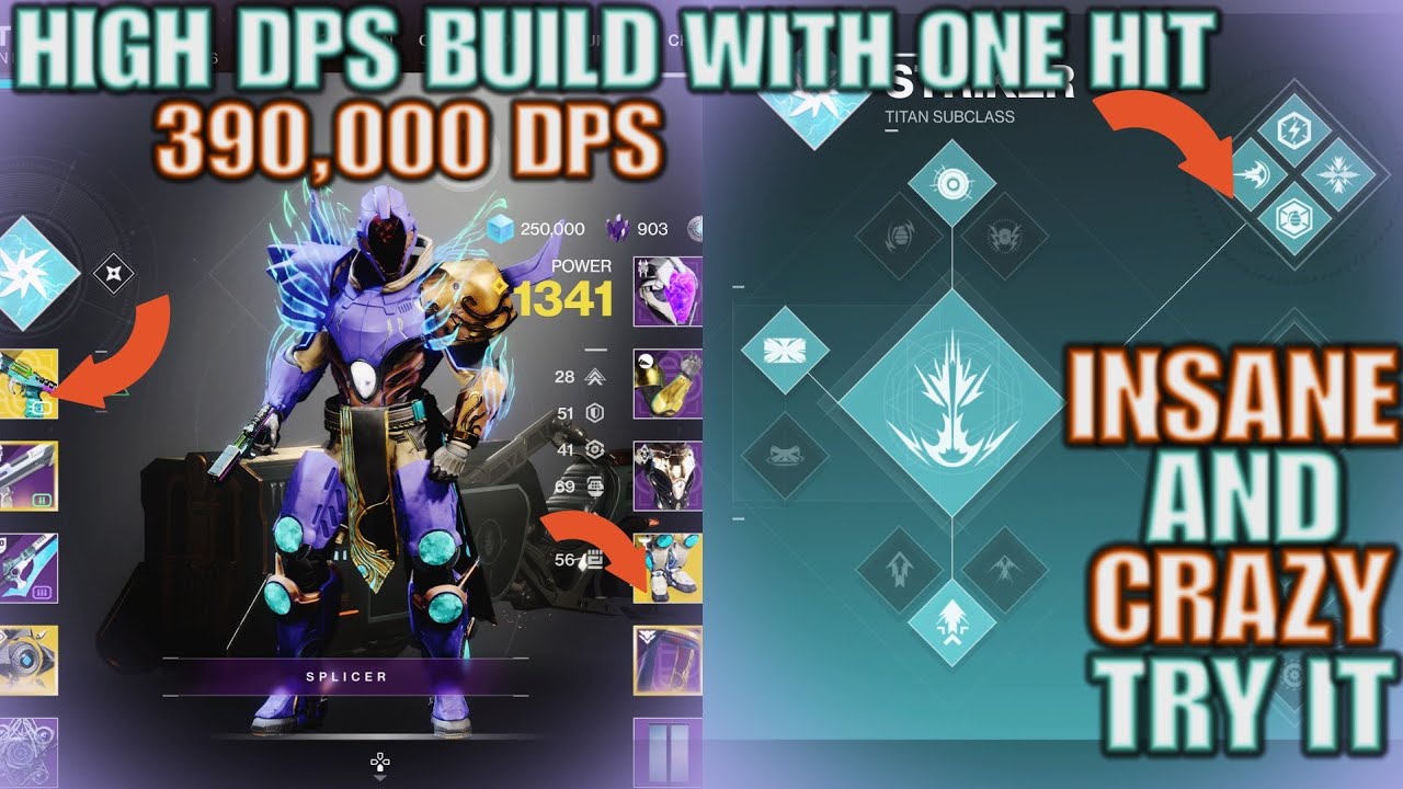 DESTINY 2 BUILD HIGH DPS BUILD WITH ONE HIT 390,000 DPS INSANE AND ...