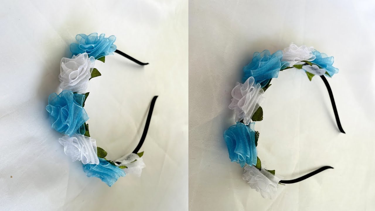 Hair band making with organza ribbon | Home made hair bands - YouTube