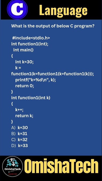 C programming Mcqs #shorts #viral #omishatech #cprogramming #programming - YouTube