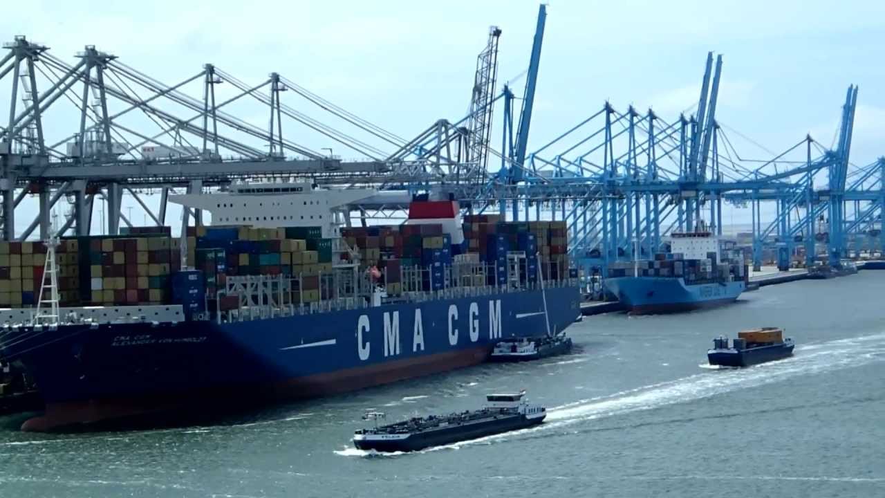 CMA CGM Alexander von Humboldt at ECT Delta Terminal in Rotterdam - YouTube