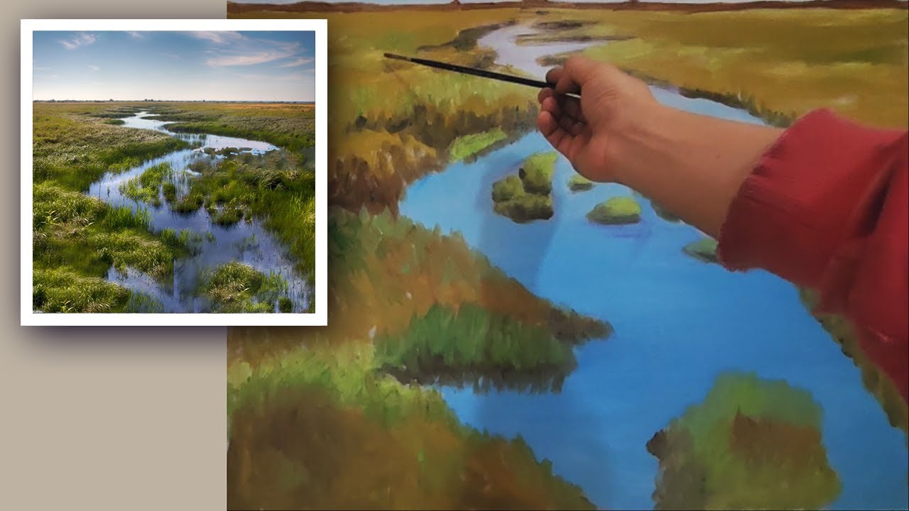 #013 a bent swamps Part.1ㅣOil Painting (Background) - YouTube