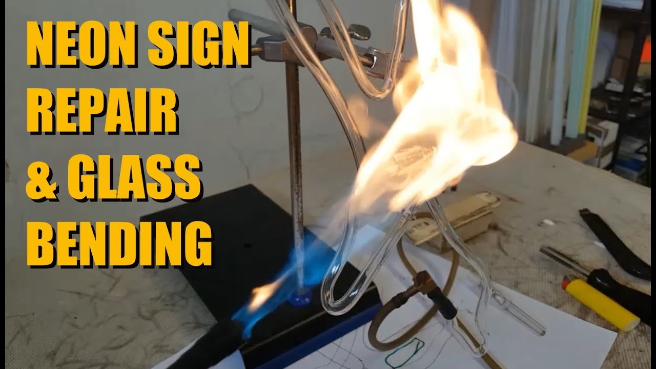 Repairing a broken Beer Neon Sign (with glassbending!) - YouTube