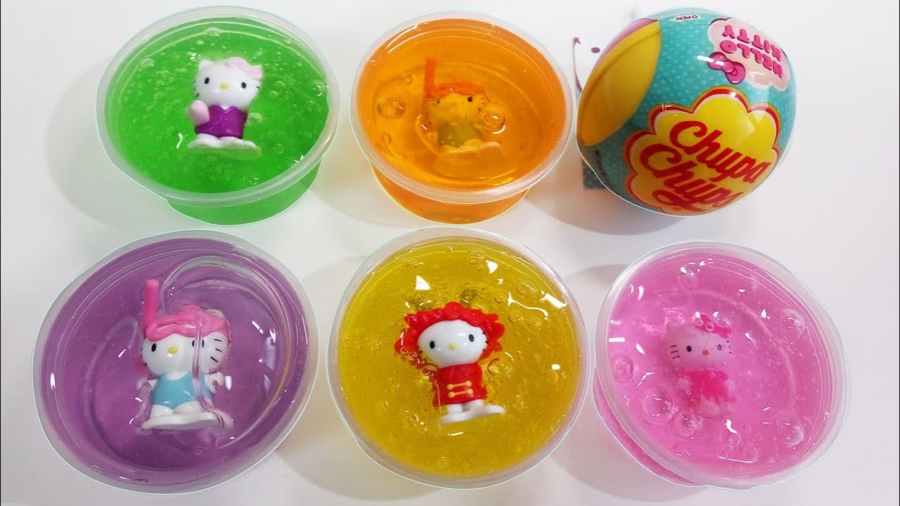 Learn Colors and Hidden in Slime Toy | Chupa Chups Surprise Eggs Kitty ...