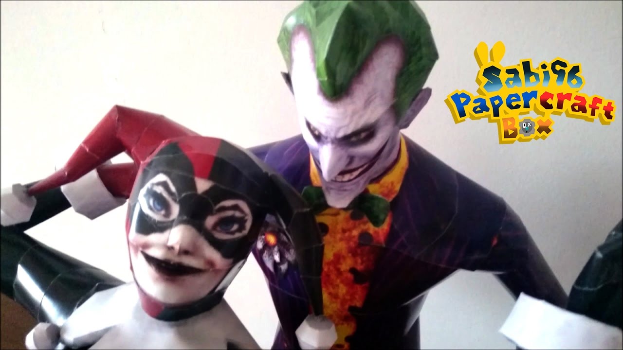 Sabi96 Papercraft Box - The Joker & Harley Quinn (Batman) - YouTube