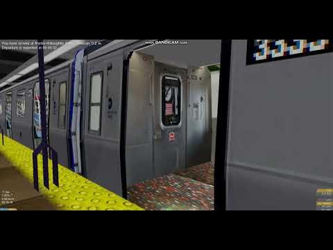 Openbve Nyctrman V6 R143 G Train Arriving & Departing at Myrtle Willoughby Avenues - YouTube