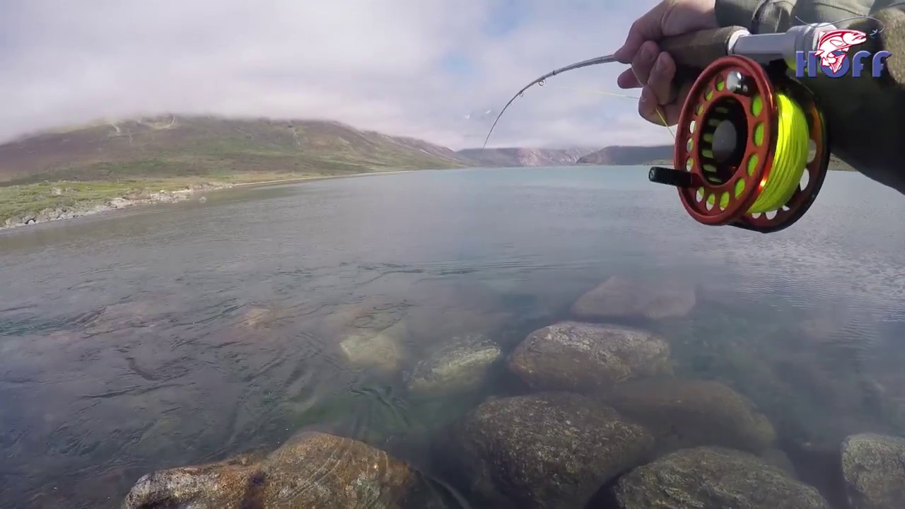 Very silver 60 cm sea run char flyfishing fight Paradise Valley South ...