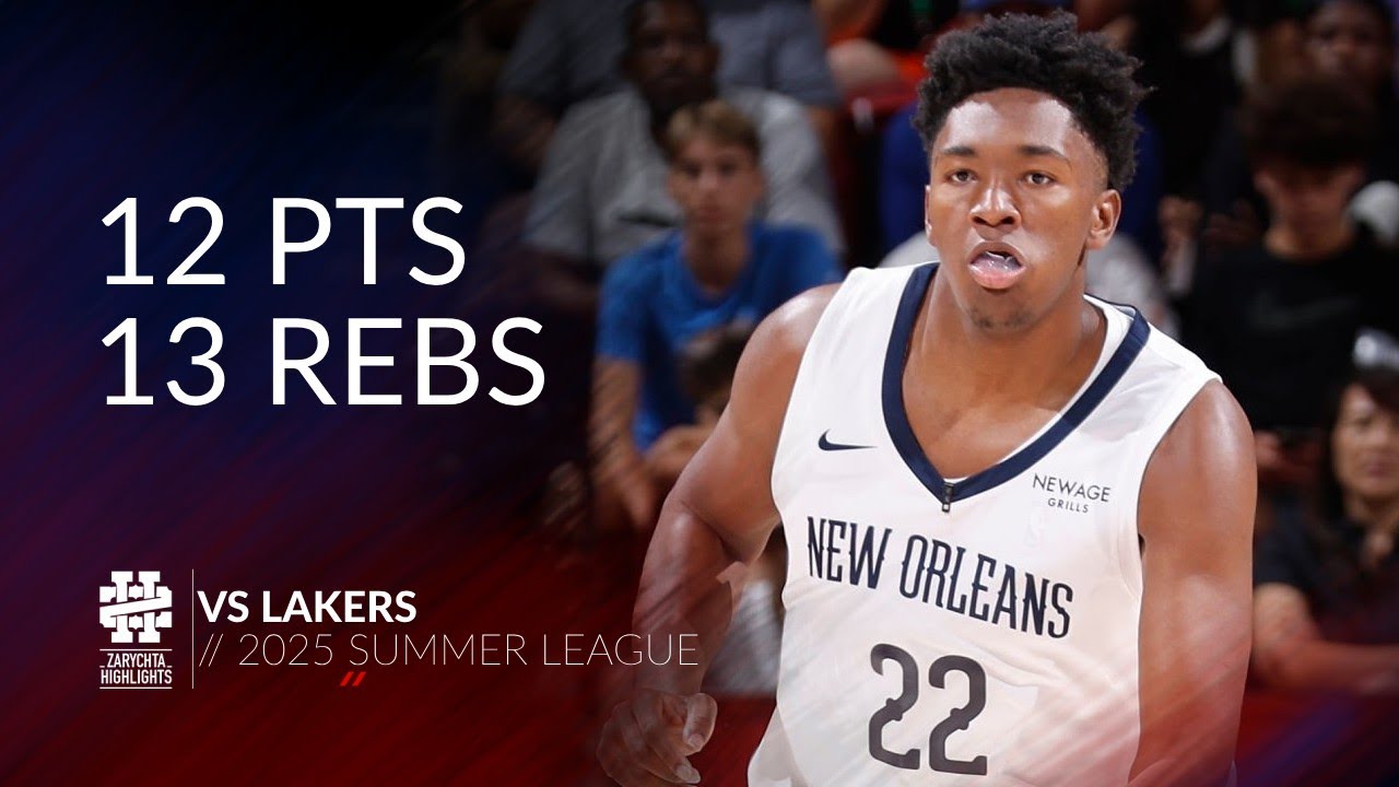 Derik Queen 12 pts 13 rebs vs Lakers 2025 Summer League - YouTube