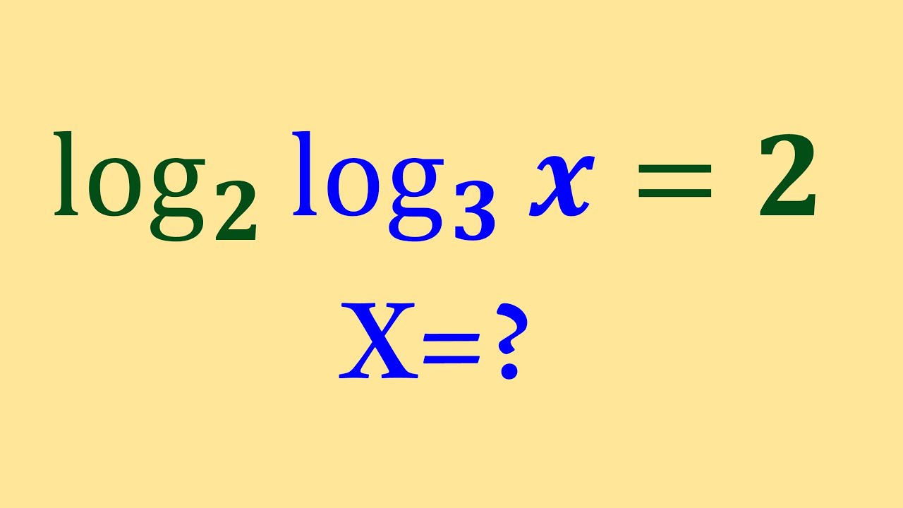 A Nice Logarithm Problem | Can You Solve This ?| Logarithm Equation📌 - YouTube