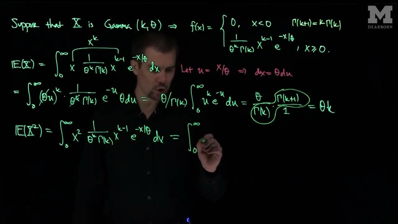 Expected Value and Variance of the Gamma Distribution - YouTube