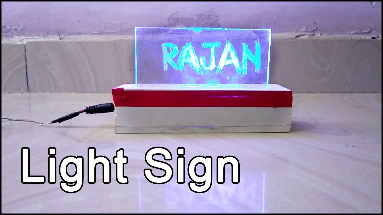 How To Make Light Sign At Home - YouTube
