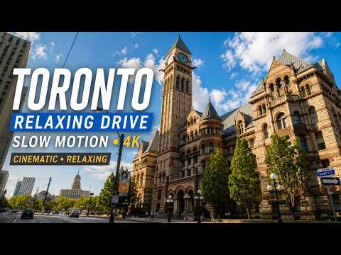 Toronto Car Mount Slow Motion Drive Around 4k - Fall