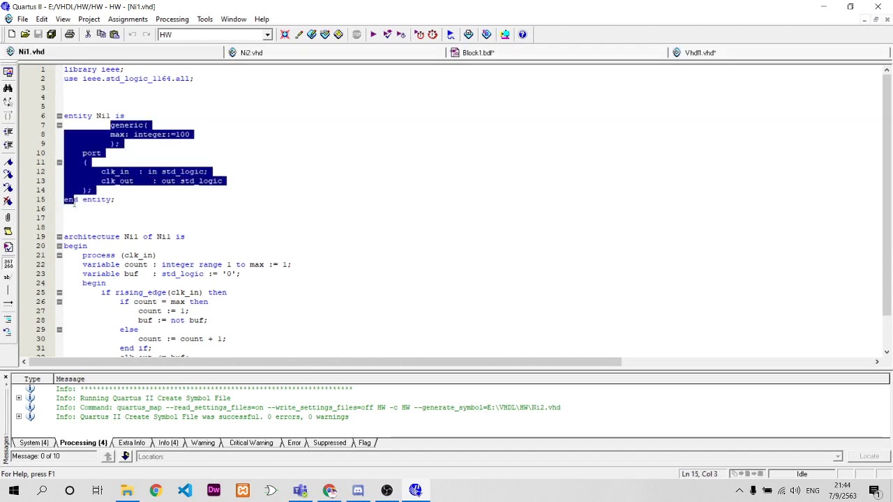 การต่อวงจรตามวงจรตัวอย่างด้วยการทำ VHDL Port map - YouTube