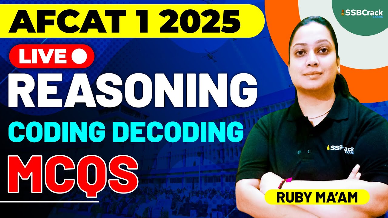 AFCAT 1 2025 Exam Reasoning Live - Coding Decoding MCQs - YouTube