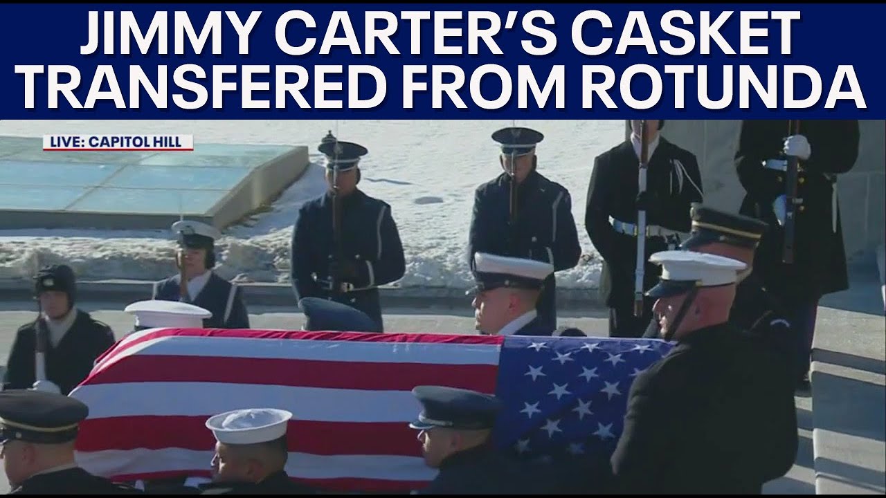 Jimmy Carter's casket transferred from Capitol Rotunda - YouTube