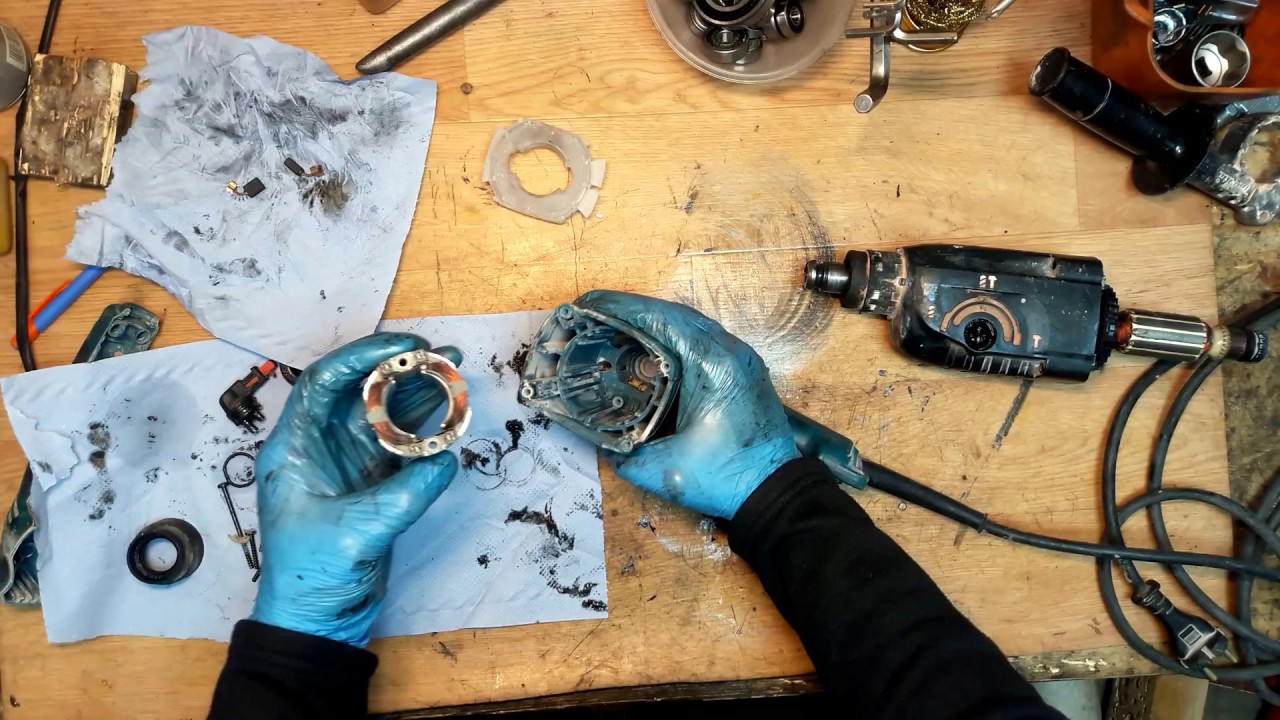 Makita sds plus rotary hammer drill HR2450 assemble - YouTube