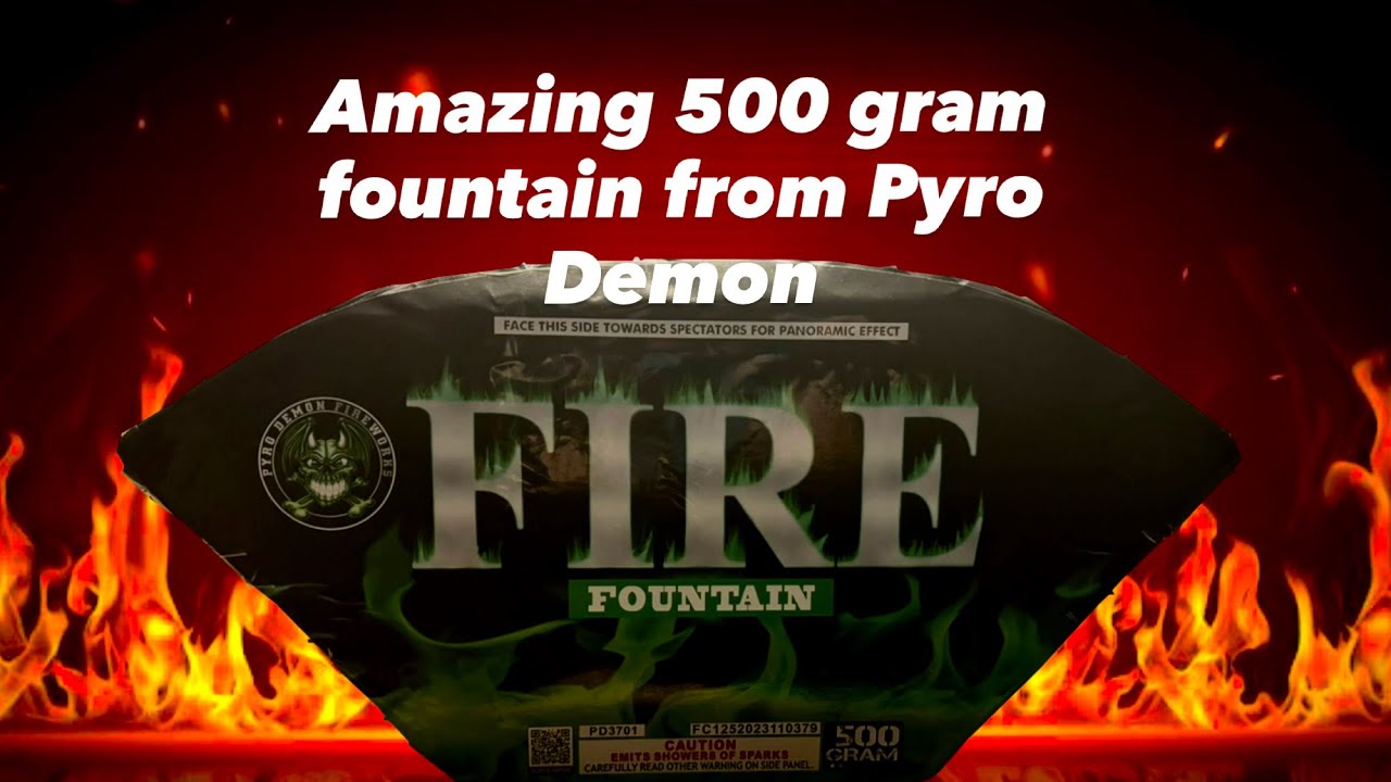 Fire 500 gram fountain from Pyro Demon Fireworks - YouTube