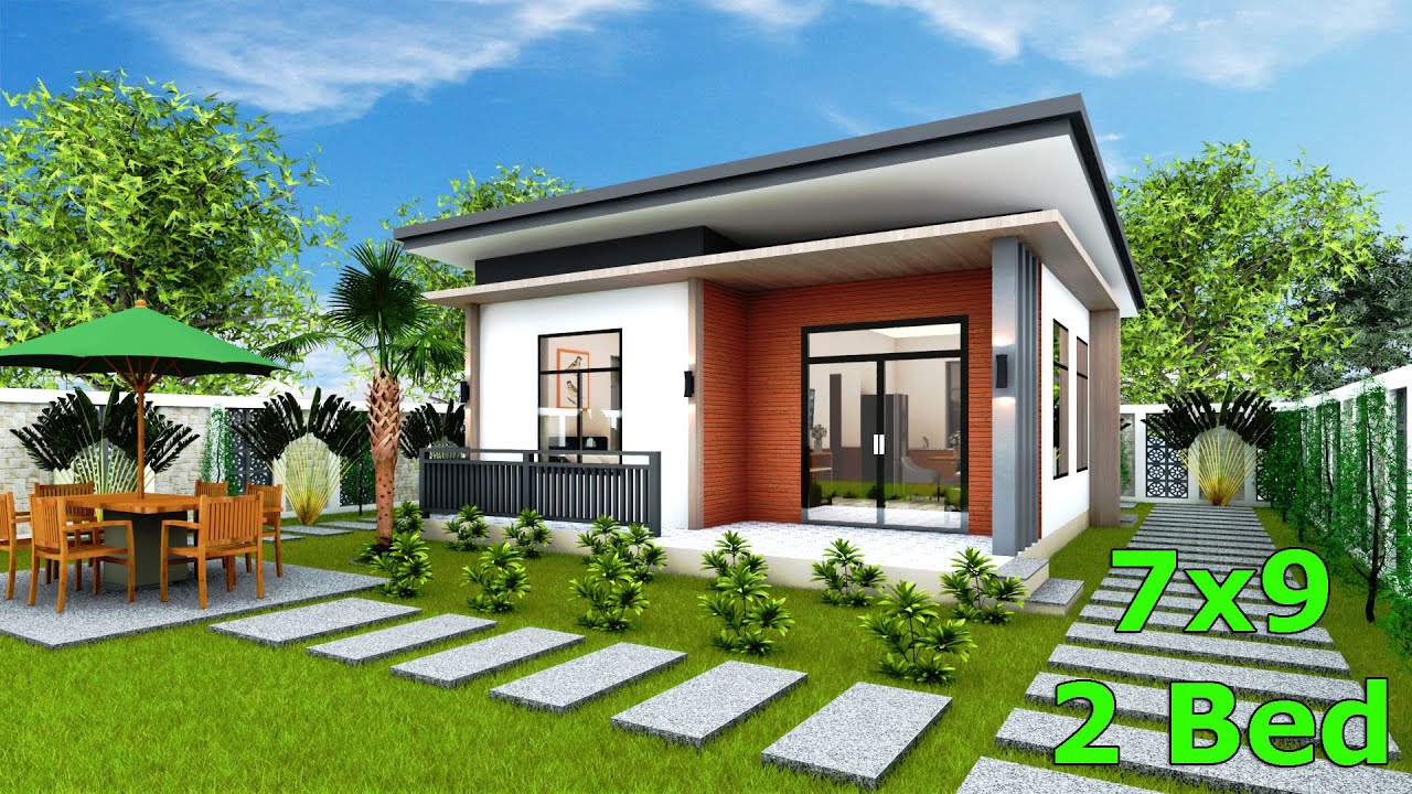 Small House 7x9 meter Design 2 Bedrooms - YouTube