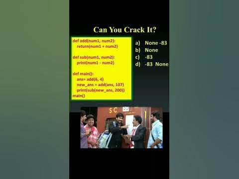 Can You Crack It ? @DrSridevi #python #Coding - YouTube