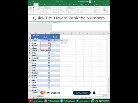 How to Rank the Numbers Result in Excel | Excel | Tutorials | Youtube Shorts #shorts #short ...