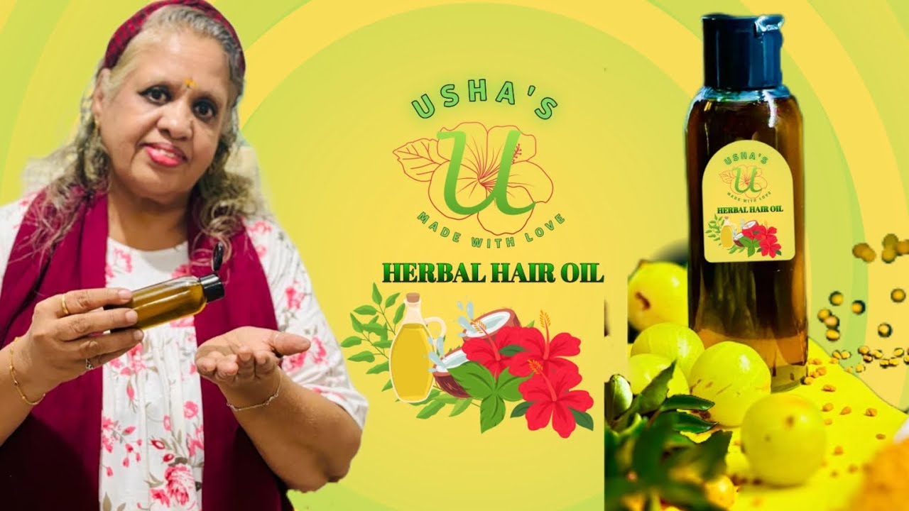Usha's Herbal Hair Oil ! Say "no" to Hair fall / Get good sleep! - YouTube