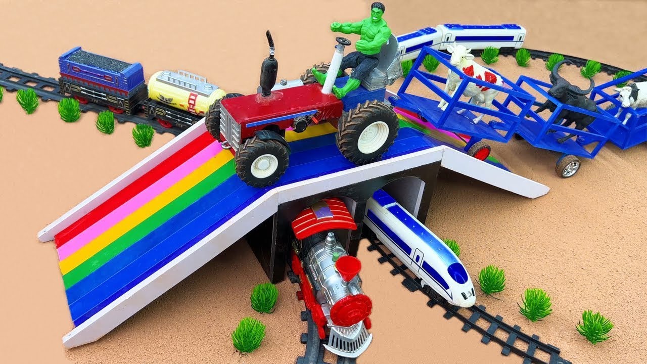 diy making mini plough machine planting field of turnips rainbow colors ...