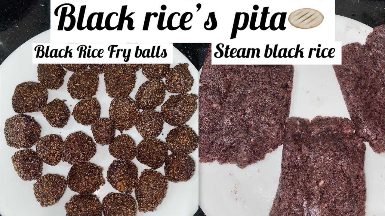Made black rice’s pita🫓two different types of pita,rice balls🍙& steam ...